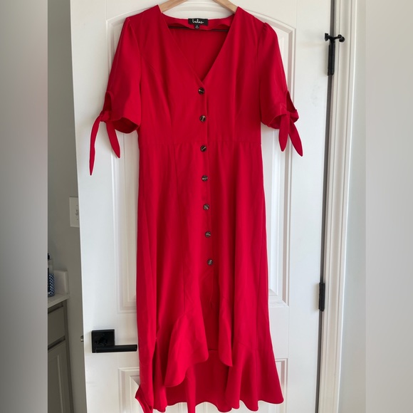 Lulus | Dresses | Lulus Red Button Down Maxi Dress | Poshmark